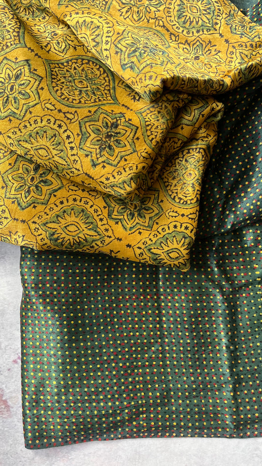 Mashru Silk Ajrakh Fabric – Desisass